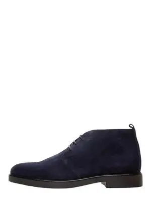 POCHE PARIS Suede Lace-up Loafers - Blue