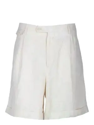 LARDINI Tailored Pleated Turn-up Shorts - Neutrals