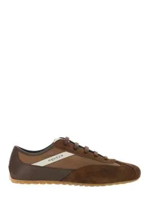 Alexander McQueen Suede Panelled Lace-up Sneakers - Brown