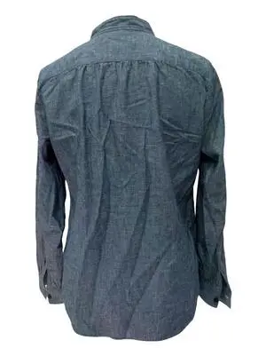 A.p.c. Officer Collar Gathered Blouse - Blue