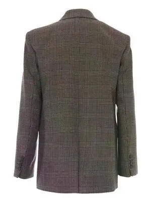 Max Mara Check-pattern Wool Blazer - Brown