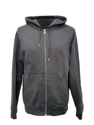 Sandro Logo Embroidered Zipped Hoodie - Black