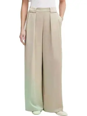 Dkny Pleated Wide-leg Palazzo Pants - Neutrals