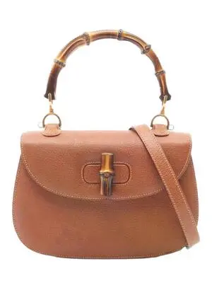 Gucci 2000s Bamboo Turn-lock Tote Bag - Brown