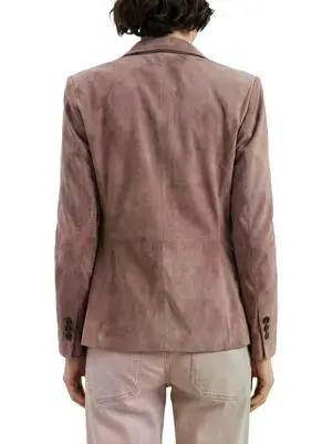 Brunello Cucinelli Single-breasted Suede Blazer - Pink