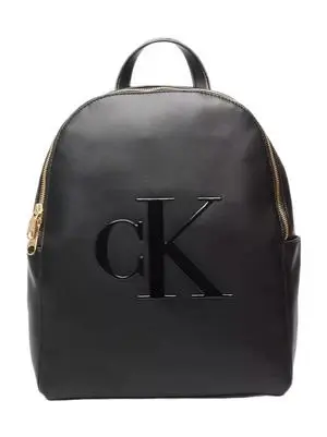 Calvin Klein Plaque Textured Backpack - Black