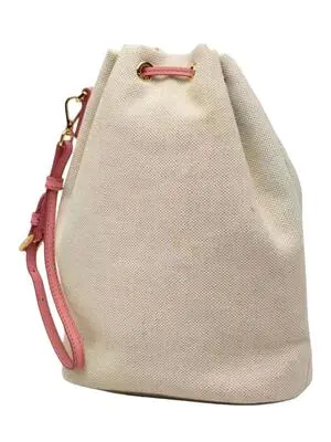 Prada Canvas Canapa Logo Drawstring Pouch - Neutrals