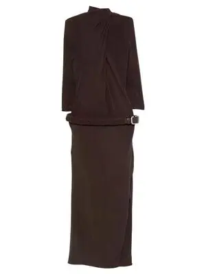 Attico Belted Open-back Maxi Dress - Brown
