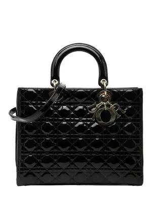 Dior Patent Cannage Lady Satchel - Black