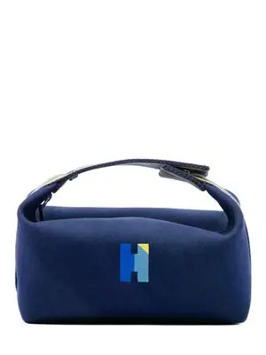 Hermès Small Toile Bride A Brac H Pavillon Case Vanity Bag - Blue