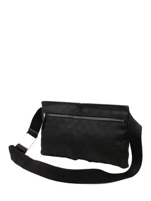 Gucci Gg Canvas Double Pocket Belt Bag - Black