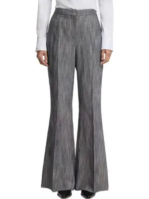 BOSS Buttoned Flared Trousers - Grey