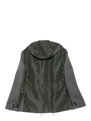 Sacai Hooded Panelled Jacket - Grey