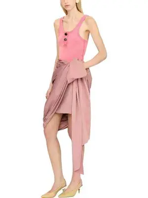 Chloé Draped Wrap-style Midi Skirt - Pink
