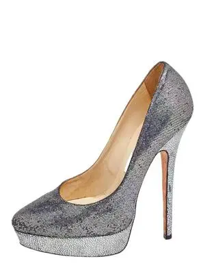 JIMMY CHOO Glitter Platform Pumps - Grey