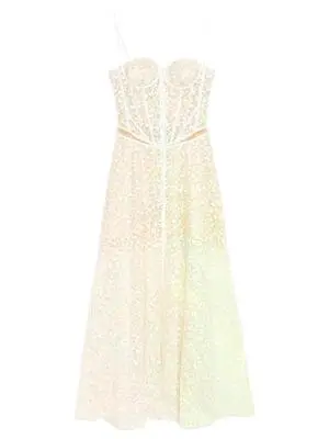 MONTSAND Ivory White Floral Lace Corset Dress - Neutrals