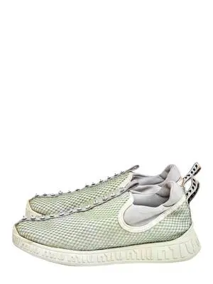 Miu Miu Crystal-embellished Mesh Slip-on Sneakers - Green