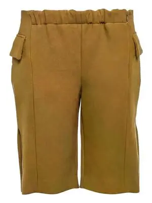 Marni Wool Crepe Elasticated Waist Shorts - Brown