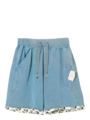 Undercover Floral-trim Drawstring Shorts - Blue