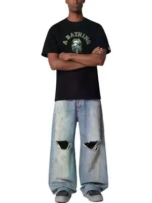 A BATHING APE 1st Camo College T-shirt - Black