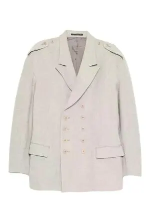 Yohji Yamamoto Hand Span Double Breasted Jacket - Neutrals