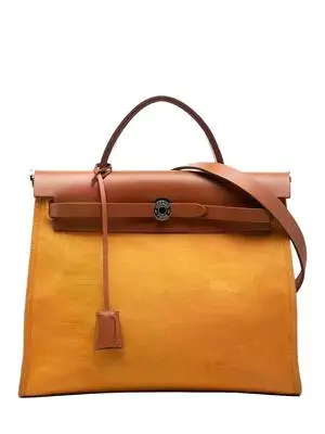 Hermès Toile Herbag Zip 31 Satchel - Orange