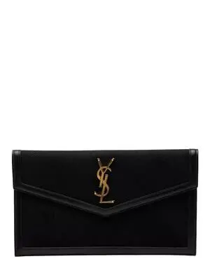 Saint Laurent Canvas Uptown Pouch Clutch Bag - Black