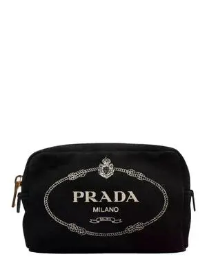 Prada Canapa Logo Pouch - Black