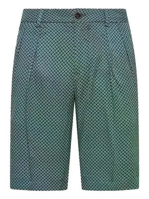 CRUNA Cruna Clichy Geometric-Print Pleated Shorts