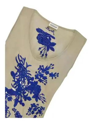 P.a.r.o.s.h Sleeveless Floral Embroidered Blouse - Neutrals