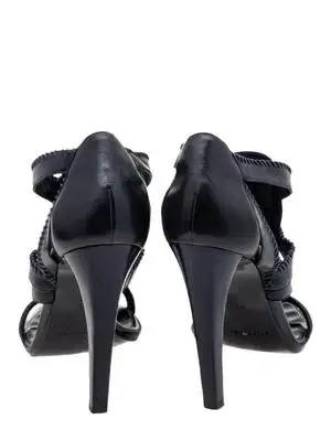 Balenciaga Caged Leather Sandals - Blue
