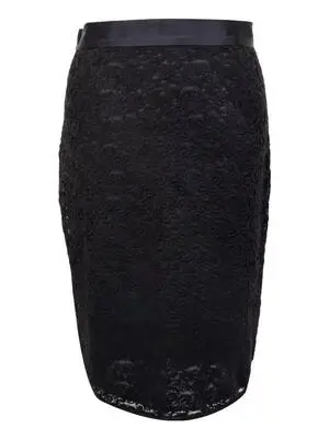 Dolce & Gabbana Lace Pencil Midi Skirt - Black