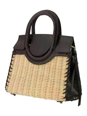 Staud Mini Maude Wicker Carryall Bag - Neutrals