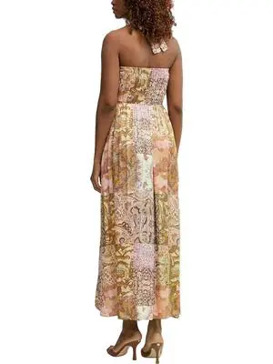 Liu Jo Paisley-print Halterneck Midi Dress - Neutrals