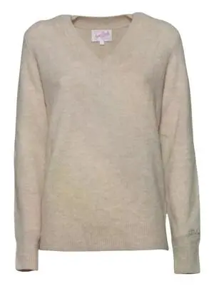 MC2 SAINT BARTH V-neck Knitted Sweater - Neutrals