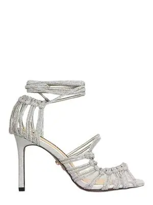 TWENTY FOURHAITCH Moli Crystal-embellished Wrap-around Stiletto Sandals - Silver