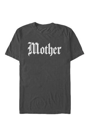 LOST GODS Mother Bold Tattoo Short Sleeve Graphic T-shirt - Charcoal
