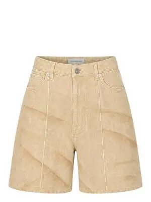 MARINE SERRE Faded Moon Denim Shorts - Tan