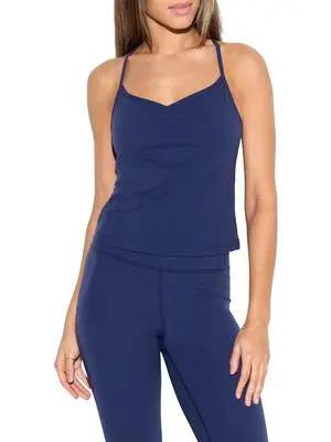 Spiritual Gangster Breathe Performance Tank Top - Indigo