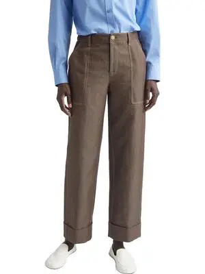 Lafayette 148 New York Highline Straight Leg Ankle Jeans - Root