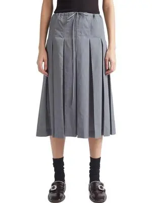 EENK Drawstring Pleated Skirt - Grey