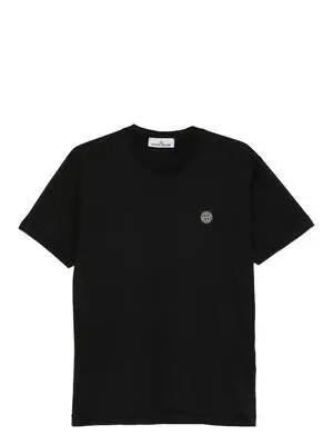 Stone Island Slim Fit T-shirt With Compass Patch - Black