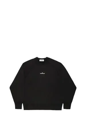 Stone Island Crewneck Cotton Sweatshirt With "desert" Print - Black