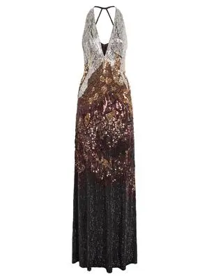 Jenny Packham Embellished Wild Rose Gown - Brown