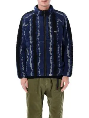 Gramicci Ripple Sherpa Fleece Jacket With Stand Collar - Blu