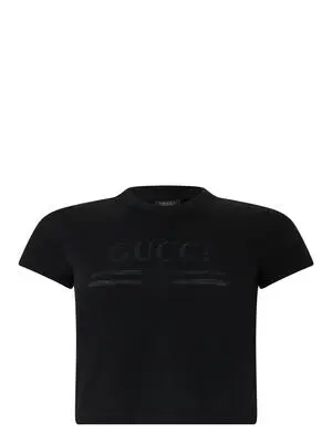Gucci Cotton Blend T-shirt With Crewneck - Black