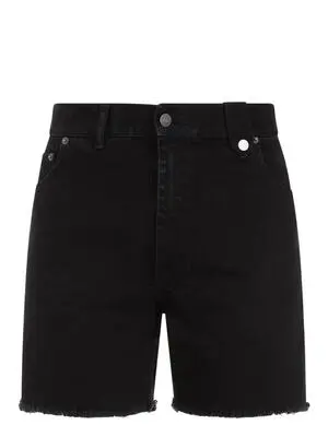 EGONLAB Frayed Hem Denim Shorts - Black