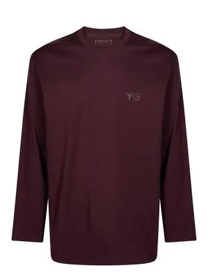 Y3 Long Sleeve Cotton T-shirt, Fw26 - Rosso