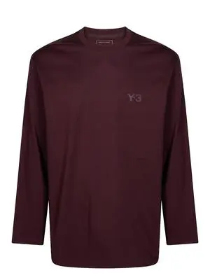 Y3 Long Sleeve Cotton T-shirt - Rosso