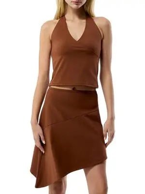 PACSUN Camilla Knit Halter Neck Top - Brown